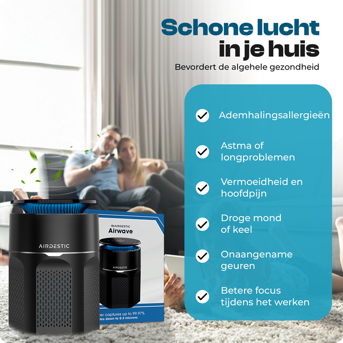 Airdestic Airwave met App – Inclusief Gratis HEPA-Filter t.w.v. €34,95